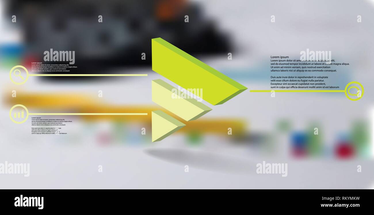 3D illustration infographic template. The embossed triangle is divided ...