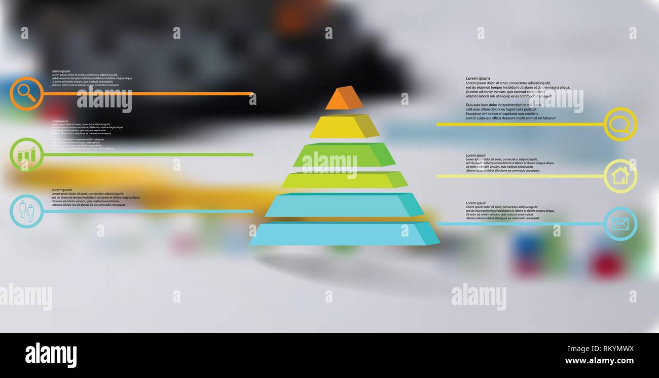 3D illustration infographic template. The embossed triangle is divided ...