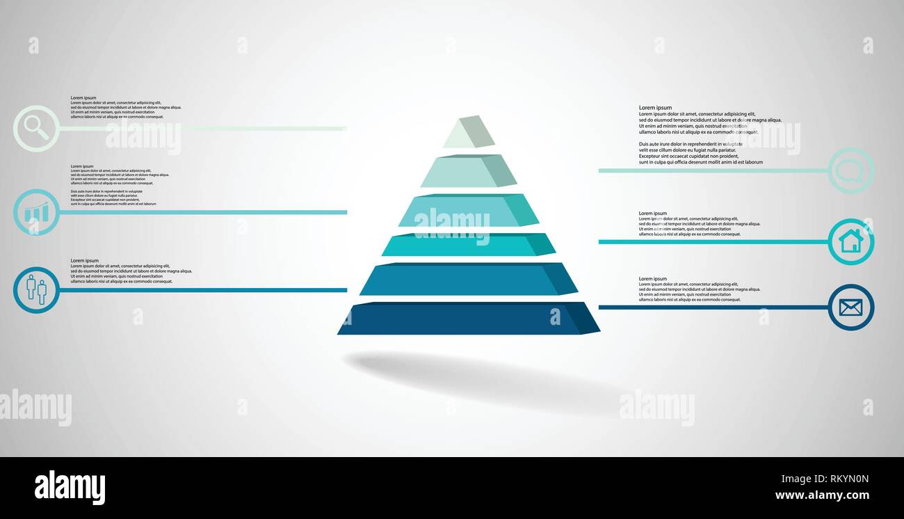 3D illustration infographic template. The embossed triangle is divided ...