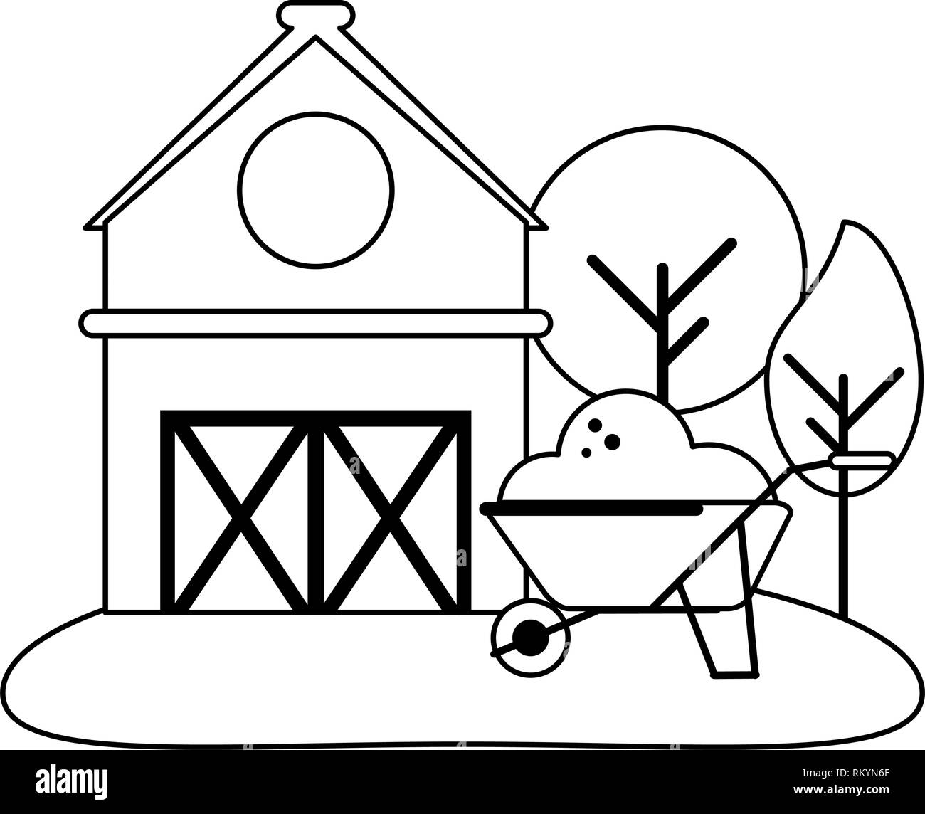 Vintage wheelbarrow wood Black and White Stock Photos & Images - Alamy