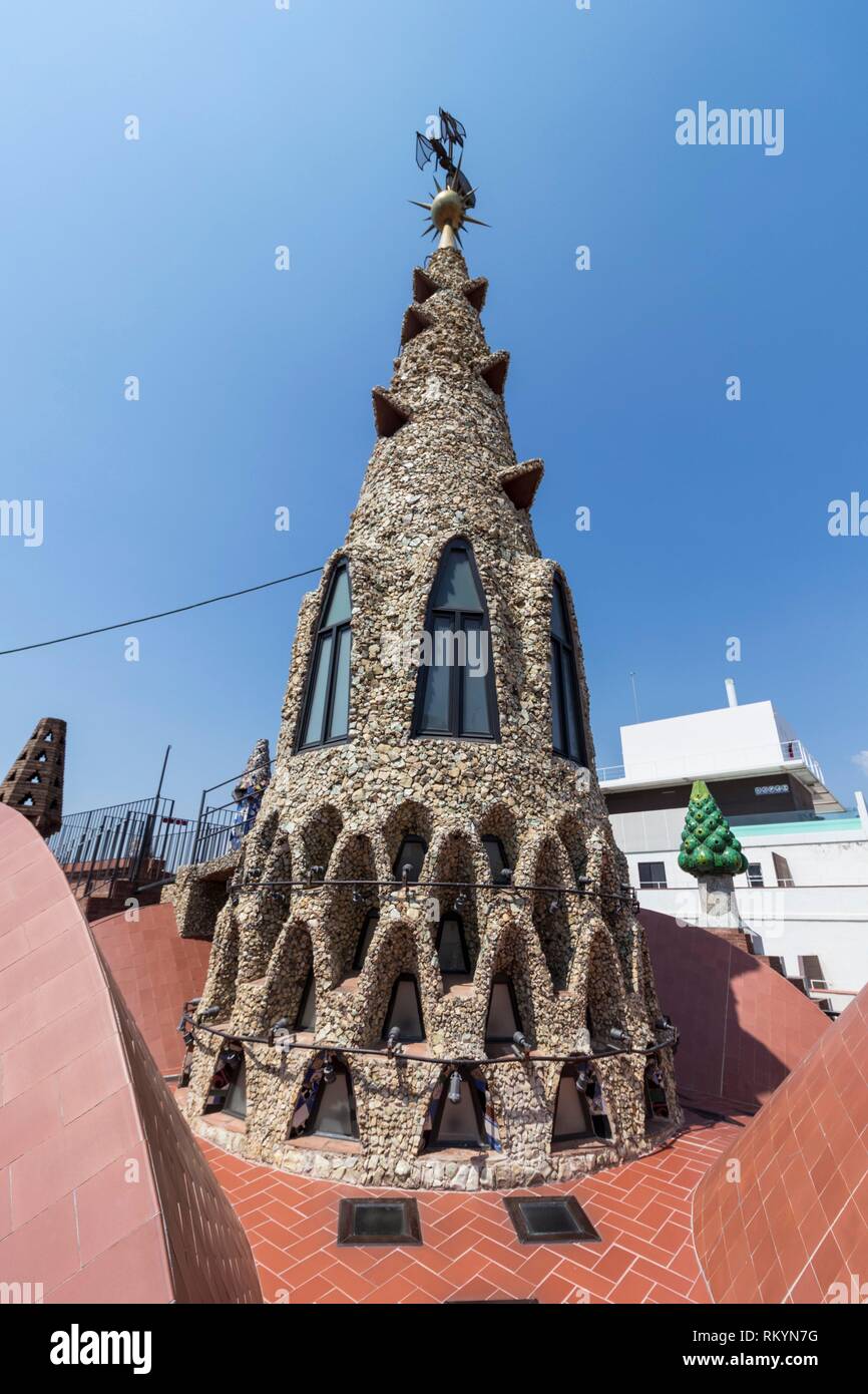 Palace rooftop architecture gaudi hi-res stock photography and images ...