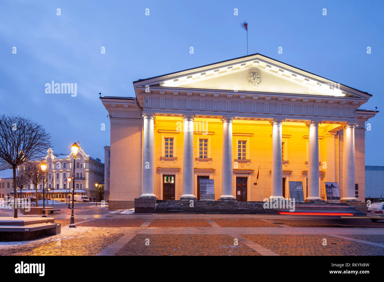 Winter dawn at Vilnius city hall Stock Photo - Alamy