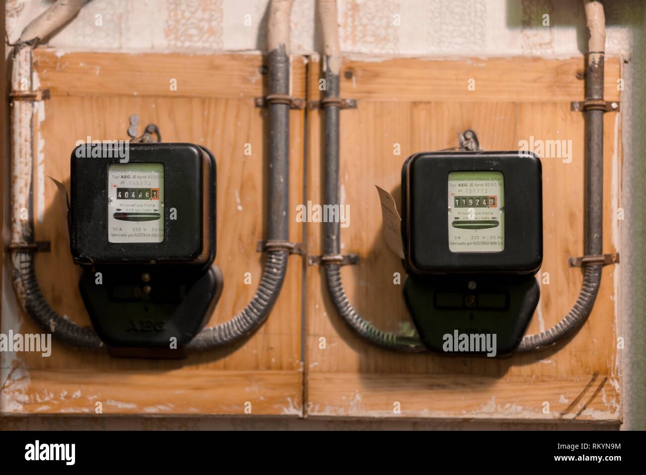Old electric meter hi-res stock photography and images - Alamy