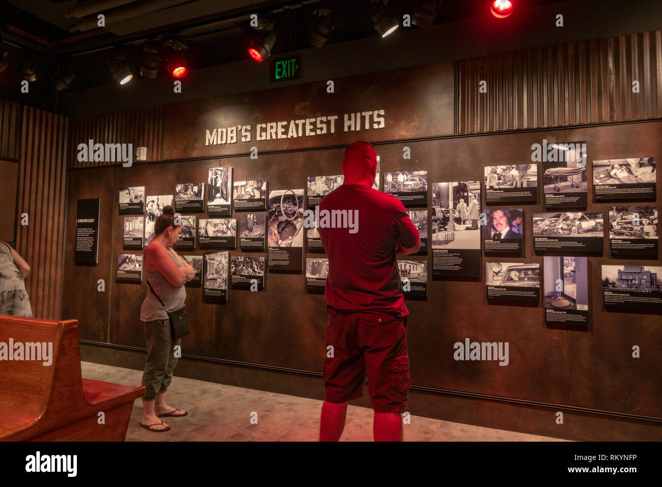 Photo wall of Police photos of Mob victims, The Mob Museum, Las Vegas ...