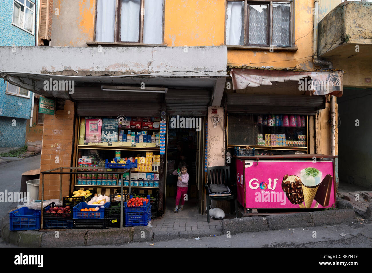 Corner shop in old street in Istanbul in Turkey Stock Photo - Alamy