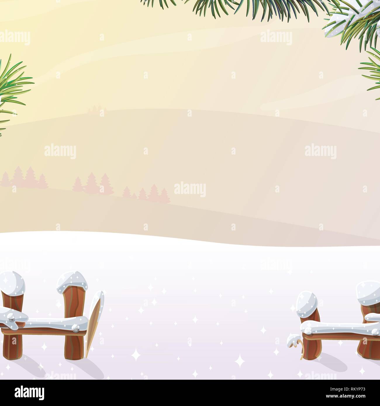 vector cartoon winter landscape outdoor concept Stock Vector Image ...