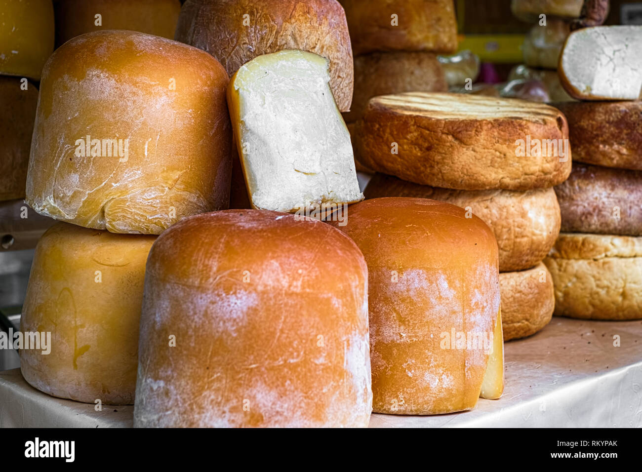 Traditional Romanian cheese varieties Stock Photo - Alamy