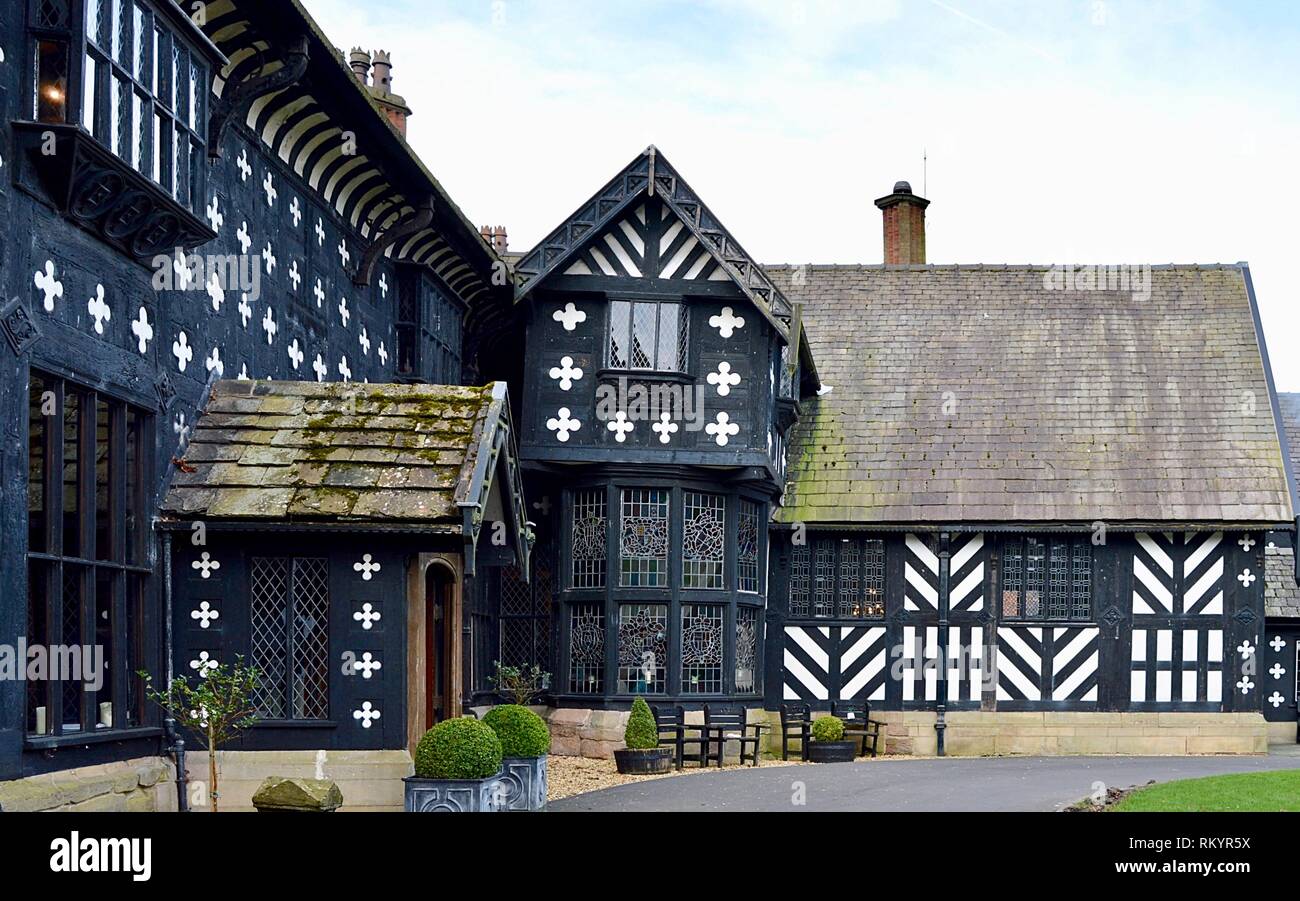Samlesbury Hall main entrance Stock Photo - Alamy