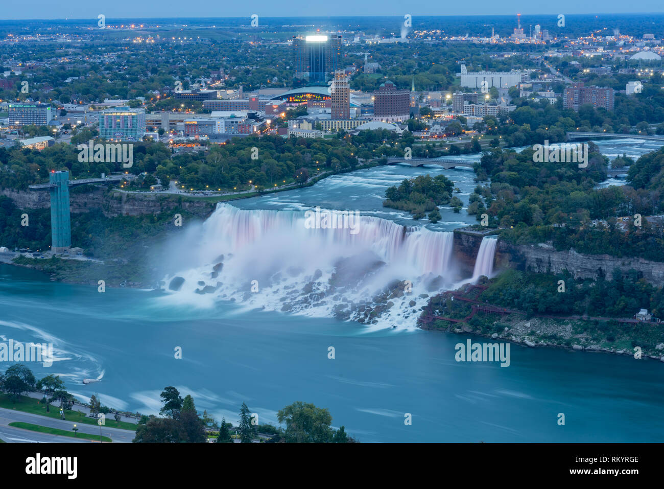 Niagara falls aerial night hi-res stock photography and images - Alamy