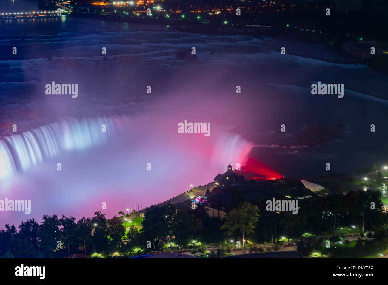 Night aerial view of the Table Rock Welcome Centre of the beautiful ...