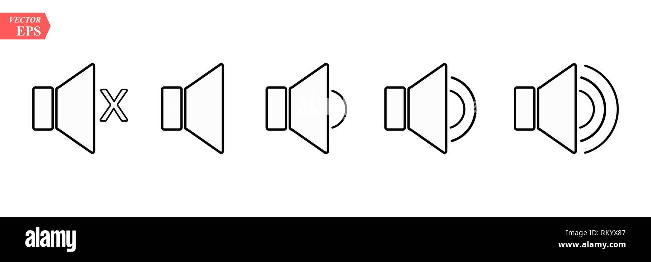 An icon that increases and reduces the sound. Icon showing the mute. A ...