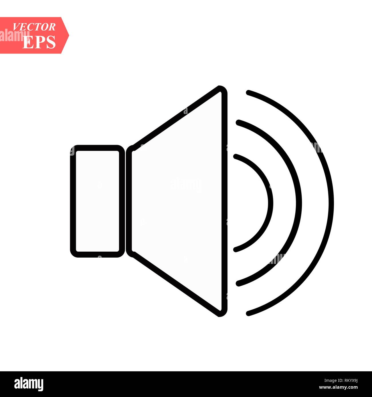 Sound icon, Sound icon vector, in trendy flat style isolated on white ...