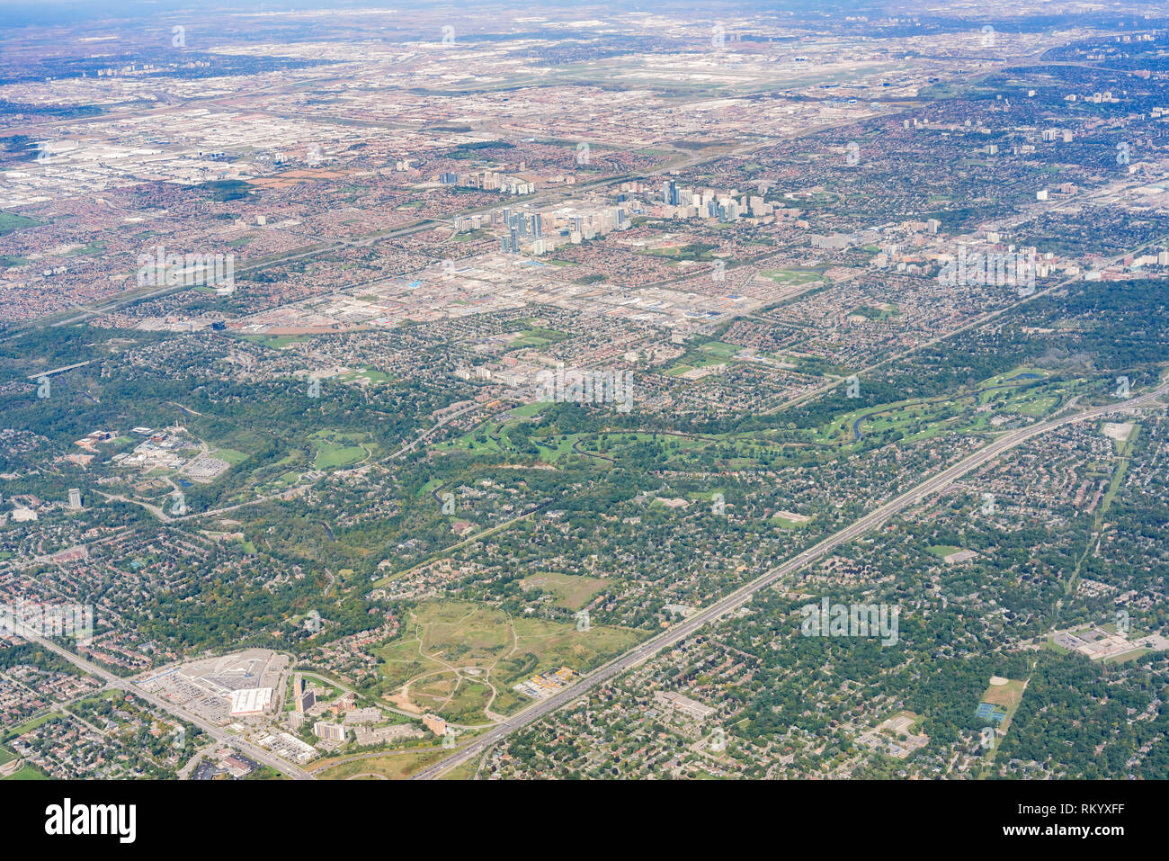 Aerial view of the Mississauga area cityscape at Canada Stock Photo - Alamy