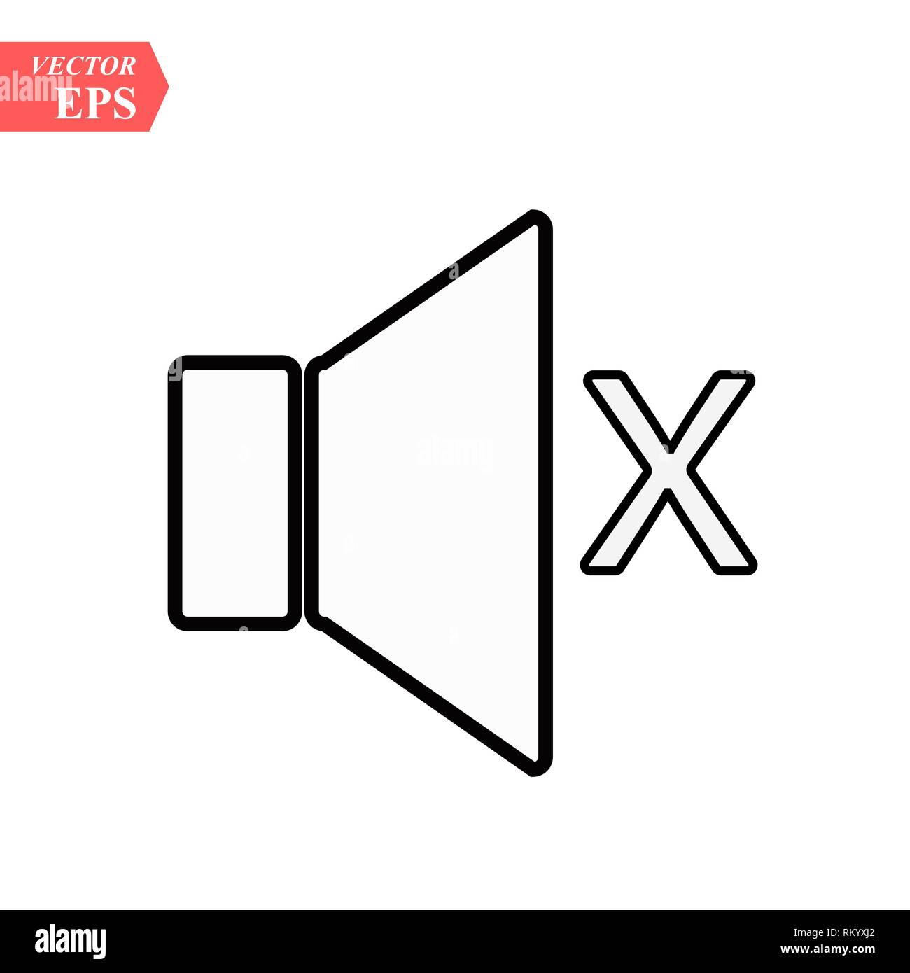 Sound Icon - Sound Off Icon Vector Design Flat Style Symbol, Mute ...