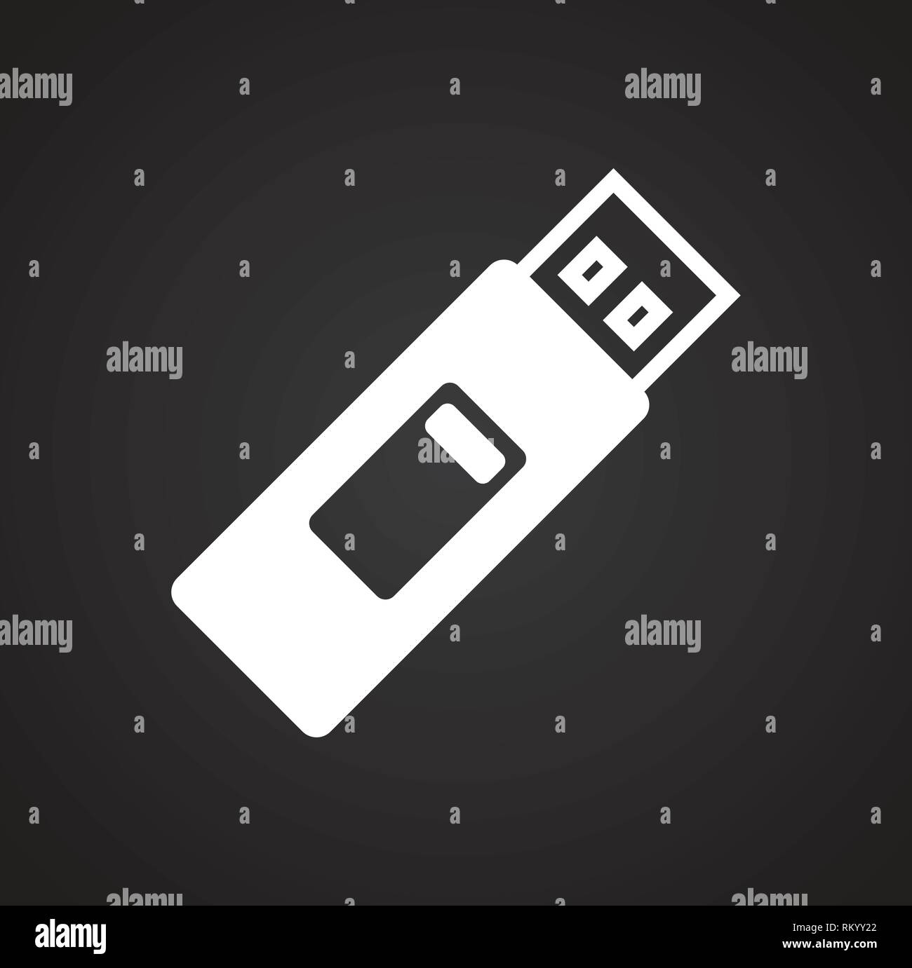 Data storage device icon on black background for graphic and web design ...