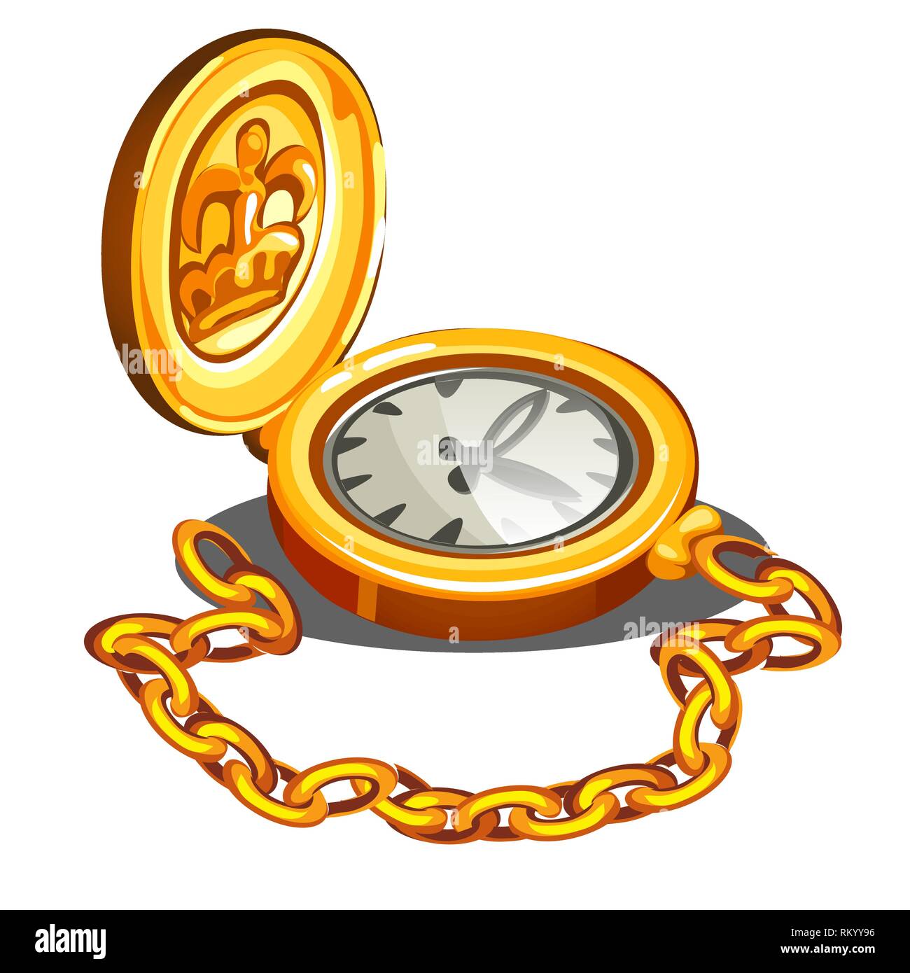 Vintage chronometer in a gold case isolated on white background. Vector ...