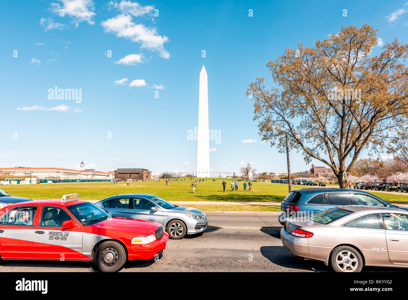 Washington DC, USA - April 5, 2018: Monument on national mall during ...
