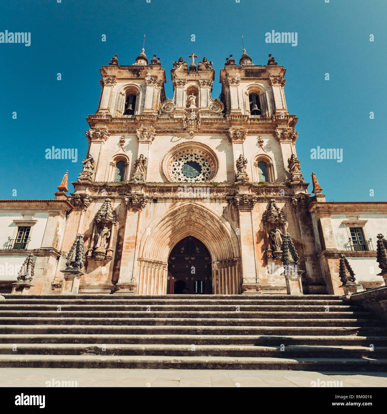 Alcobaca monastery, a Catholic church located in the town of Alcobaca ...