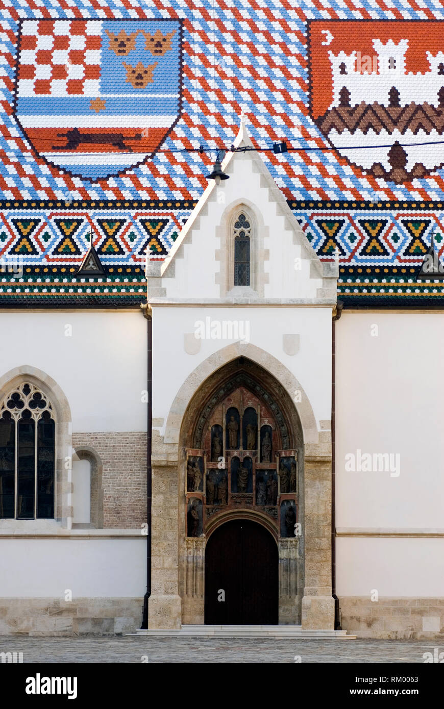 Iglesia San Marcos, en la Plaza San Marcos. Gornji Grad (Ciudad alta ...