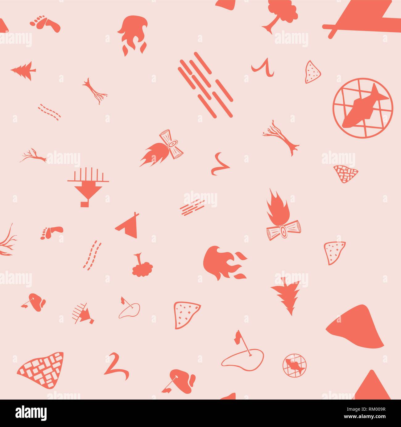 Pattern with topographic icons. Vector streamless pattern Stock Vector ...