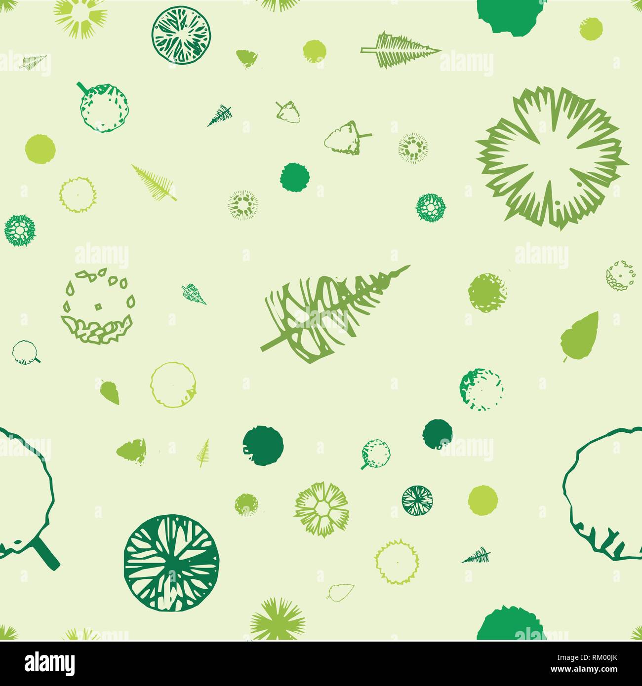 Streamless vector pattern with trees topographic icons Stock Vector ...