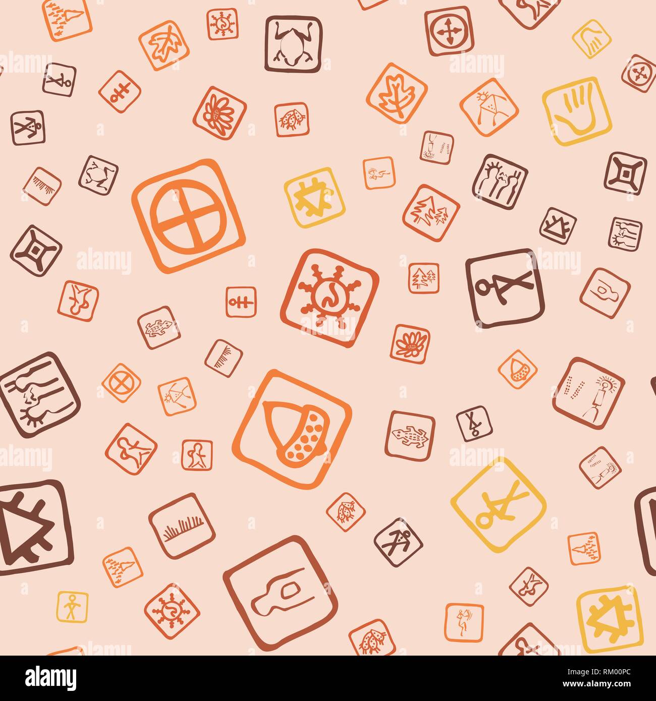 Pattern with topographic icons. Vector abstract steamless illustration ...