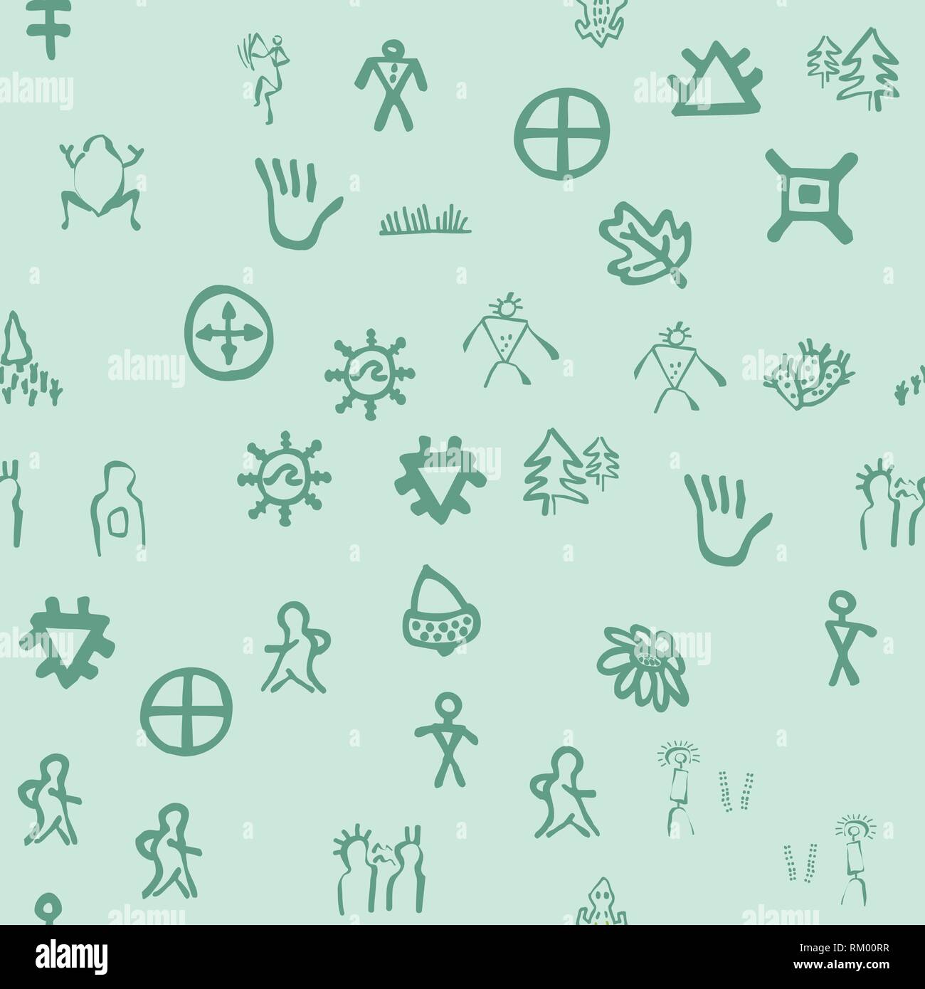 Vector drawing doodling map elements. Cartoon stylePattern with ...