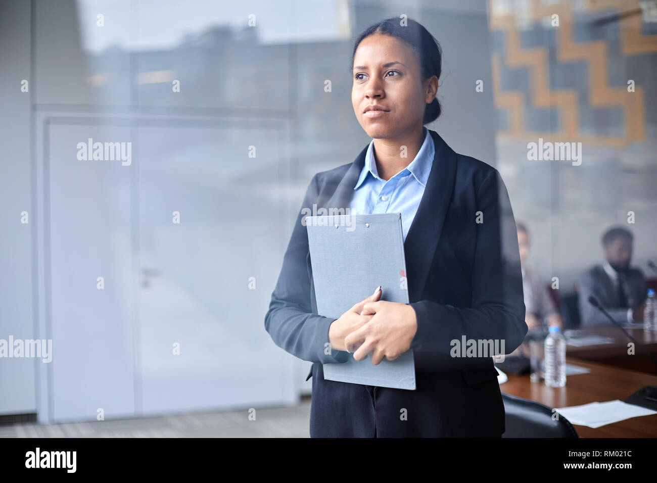 Woman in conference hall Stock Photo - Alamy