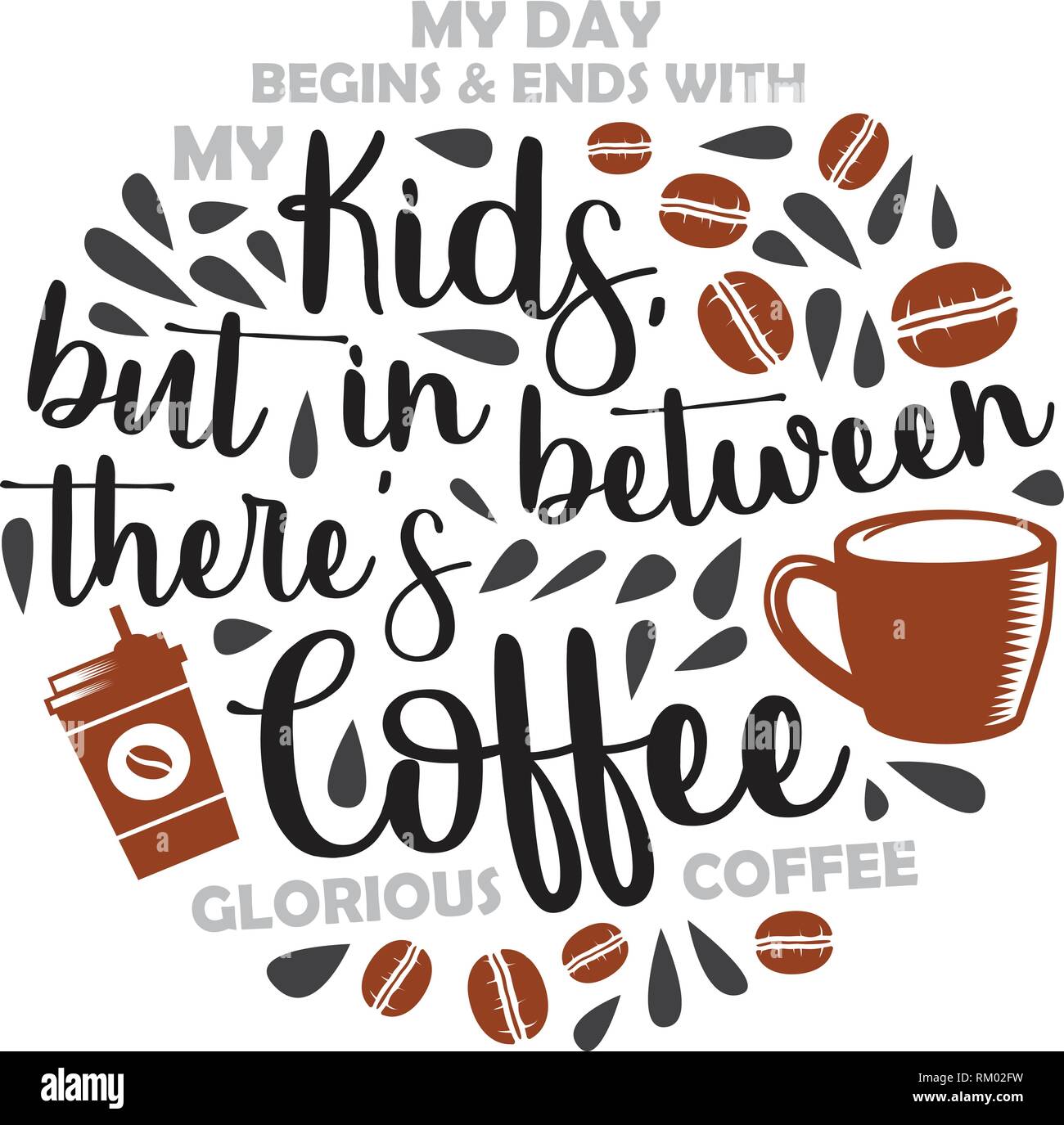 father's Day Saying and Quotes. Coffee dad my dad begins Stock Vector ...