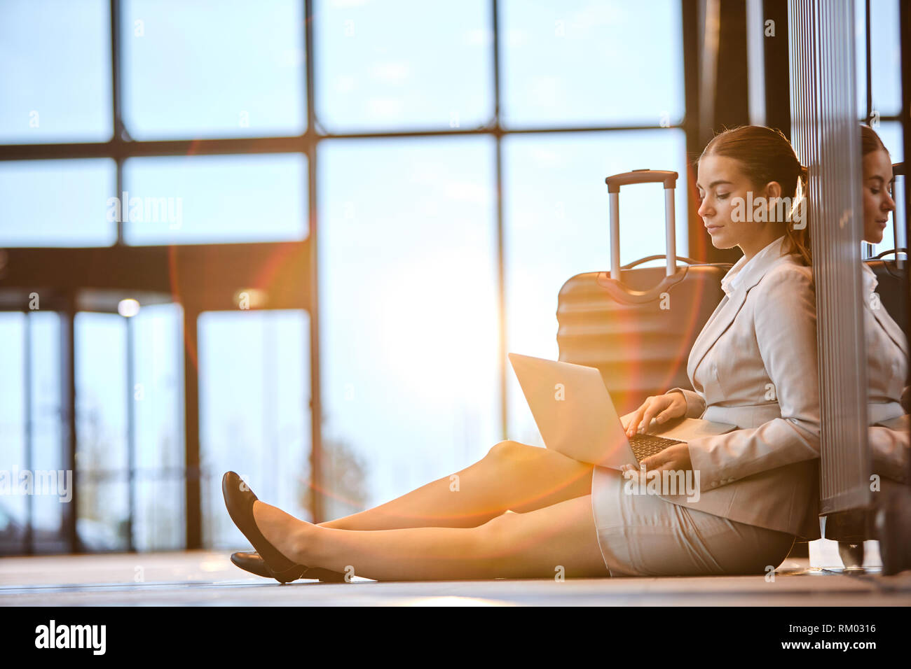 Tired after flight Stock Photo - Alamy