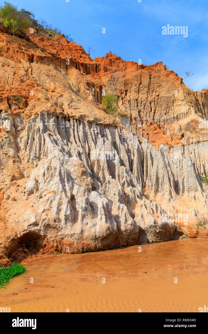 Magnificent landscape with orange sand cliffs in Fairy Stream, Vietnam ...