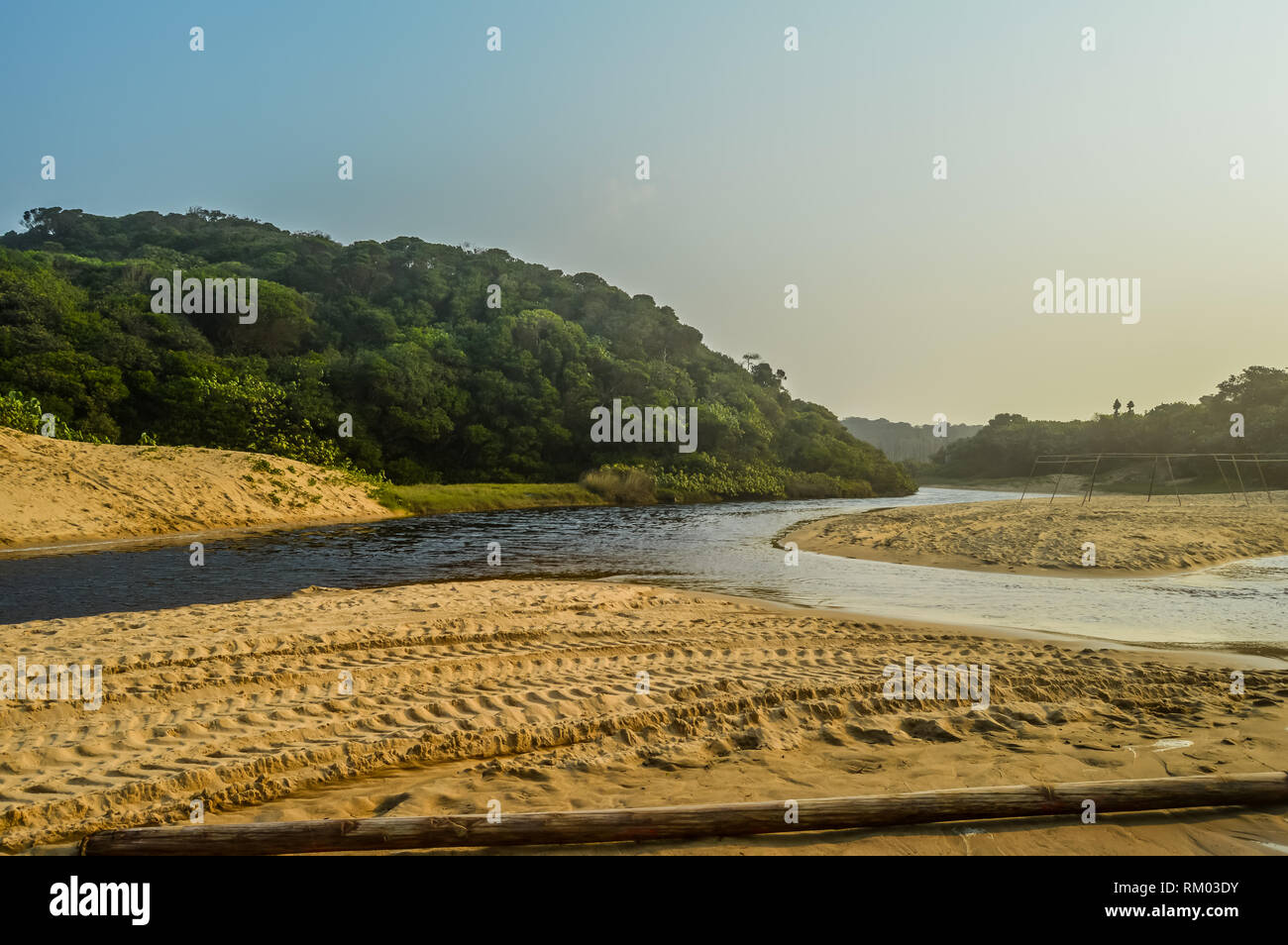 Sodwana bay pristine beach near a lagoon and Isimangaliso wetlands ...
