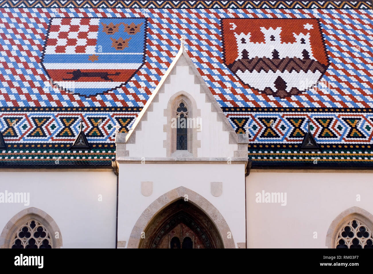 Iglesia San Marcos, en la Plaza San Marcos. Gornji Grad (Ciudad alta ...