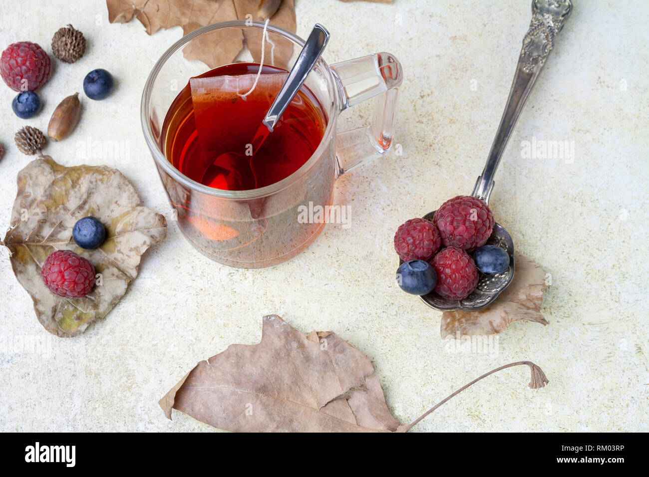 Upper view of berry tea Stock Photo - Alamy