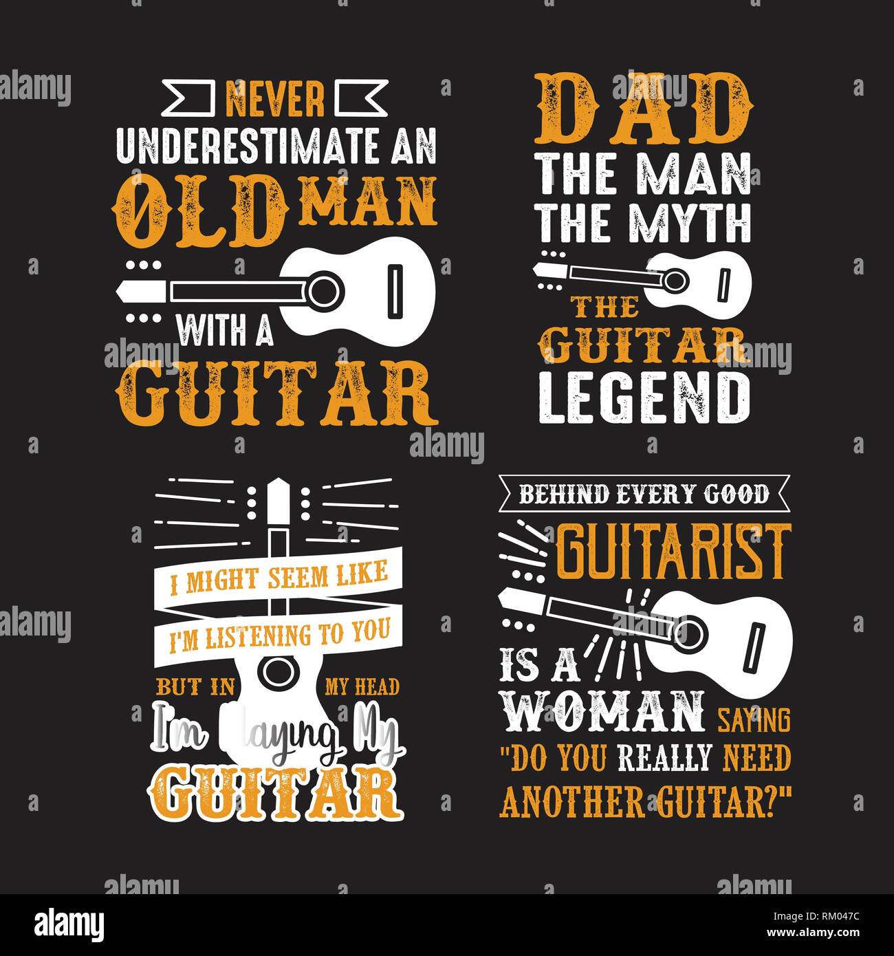 Guitar Quote and Saying. Set of guitar quote Stock Vector Image & Art ...