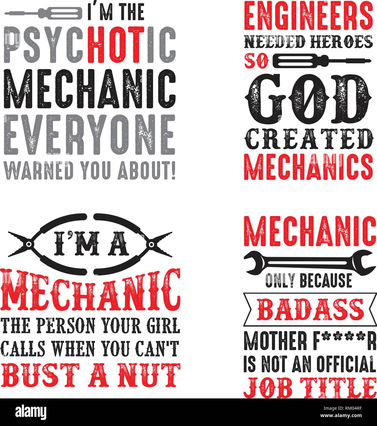 Mechanic Quote and saying. Set of mechanic quote Stock Vector Image ...