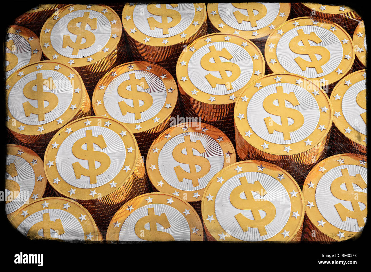Golden dollar coins hi-res stock photography and images - Alamy