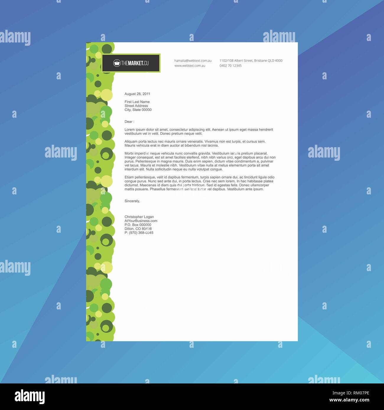 Professional Letterhead Design Template Stock Vector Image & Art - Alamy