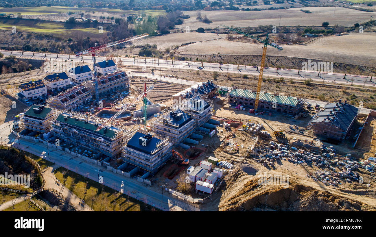 Aerial photography of construction in Spain Stock Photo - Alamy