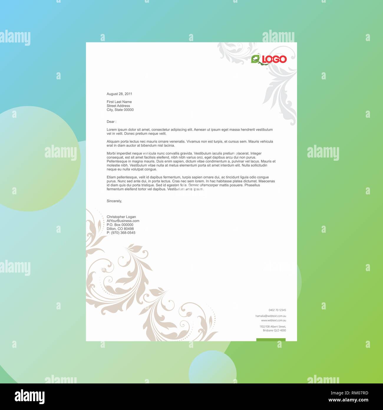 Professional Letterhead Design Template Stock Vector Image & Art - Alamy