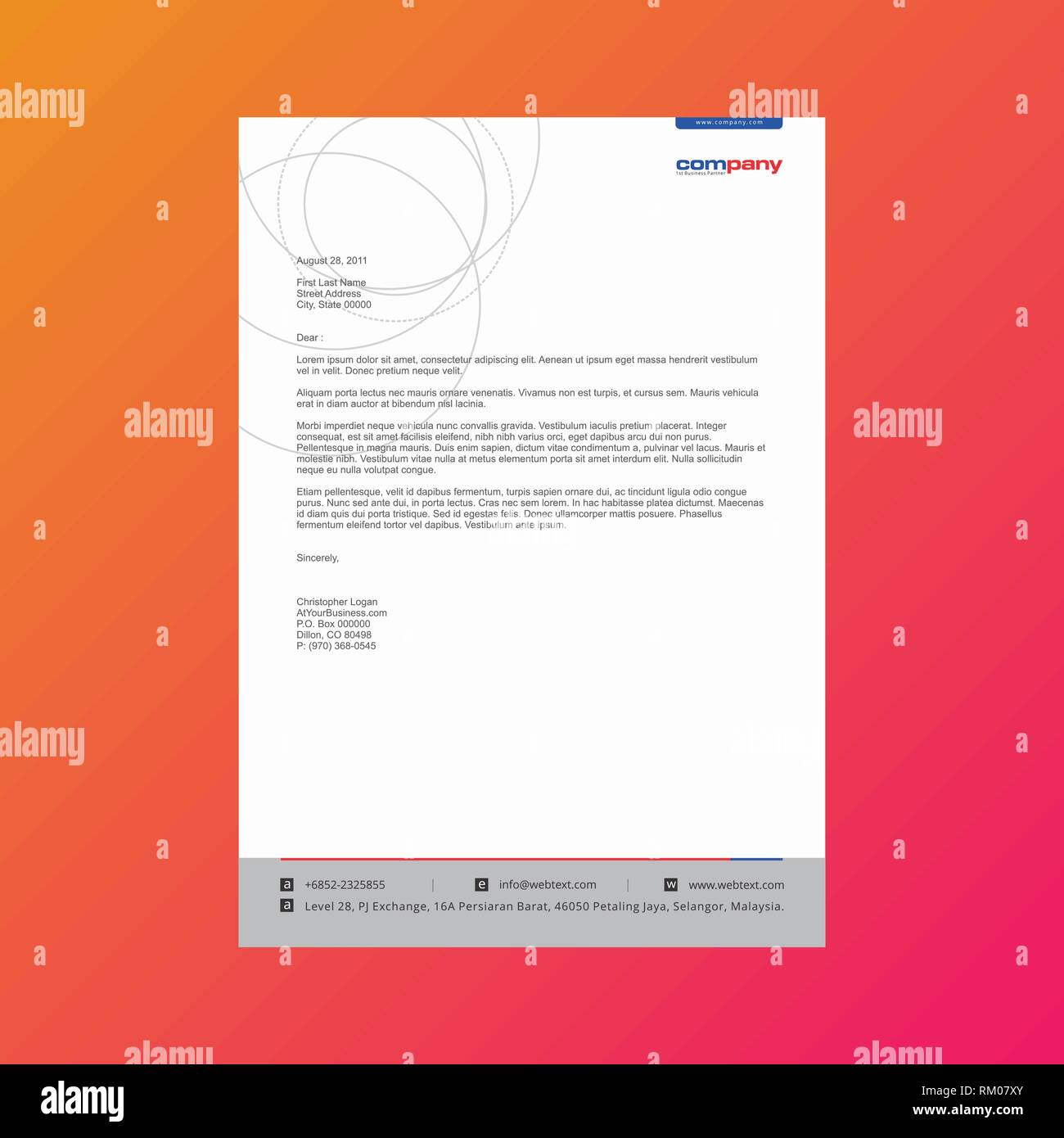 Professional letterhead hi-res stock photography and images - Alamy