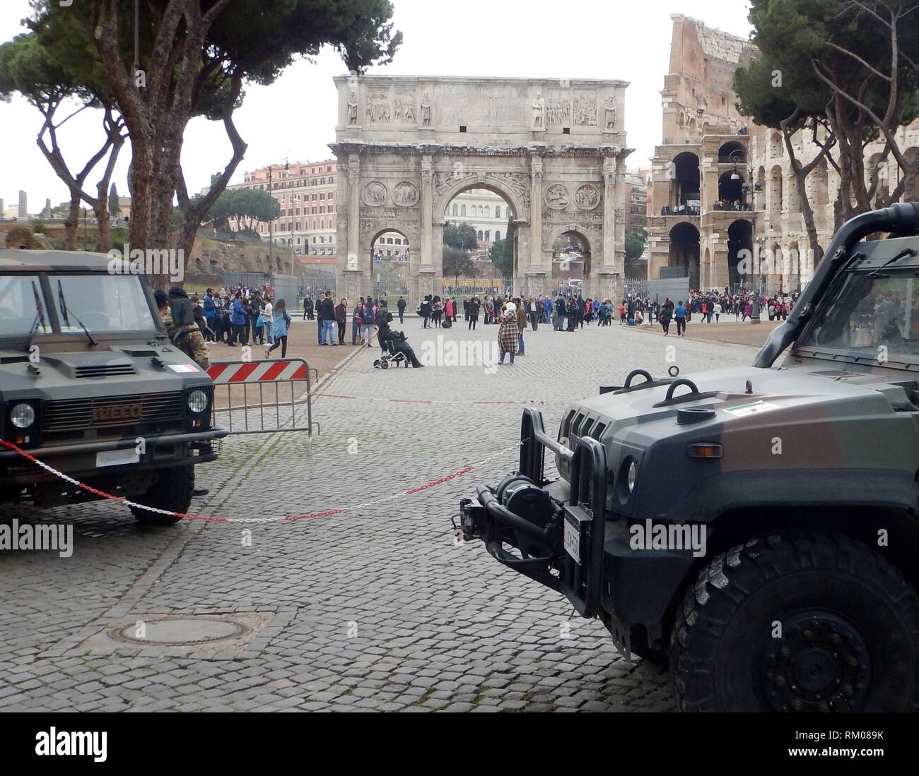 anti-terrorism security measures in defense of tourism near colosseum ...