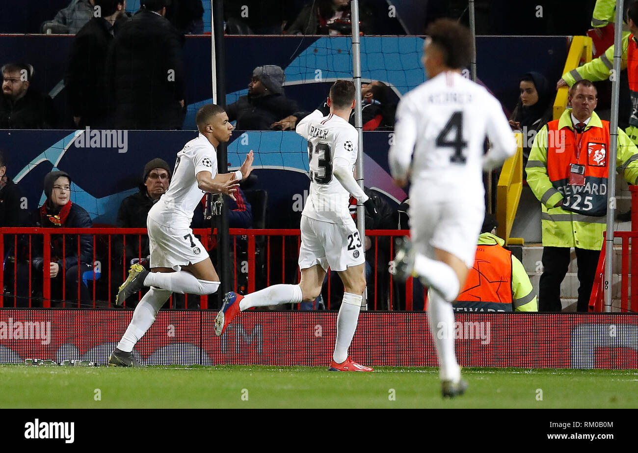 Paris Saint-Germain's Kylian Mbappe celebrates scoring his side's ...