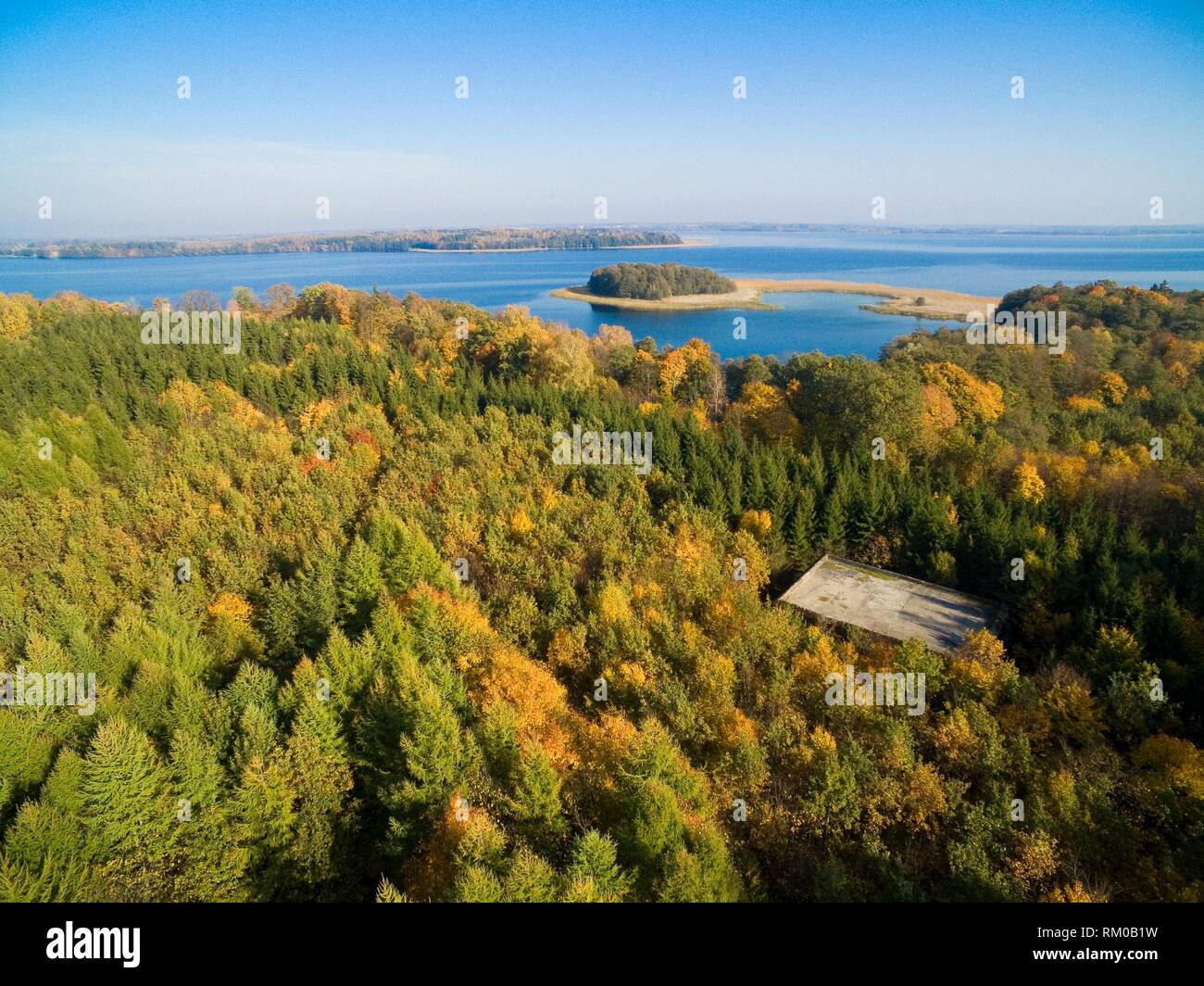 Aerial view of reinforced concrete bunkers belonged to Headquarters of ...