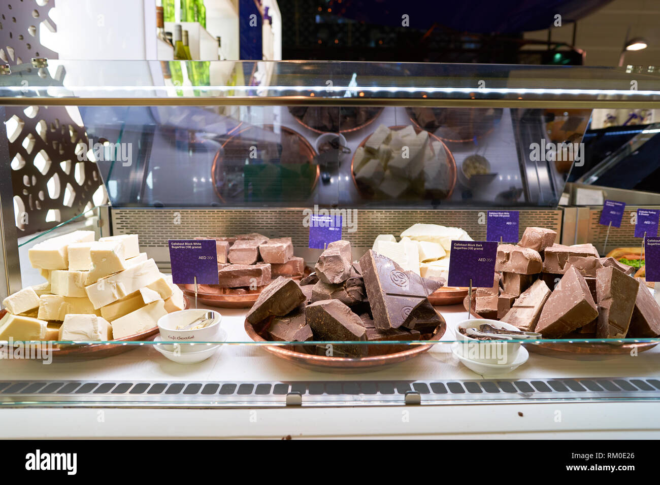 DUBAI, UAE - CIRCA NOVEMBER, 2016: chocolate at Dubai Airport. There ...