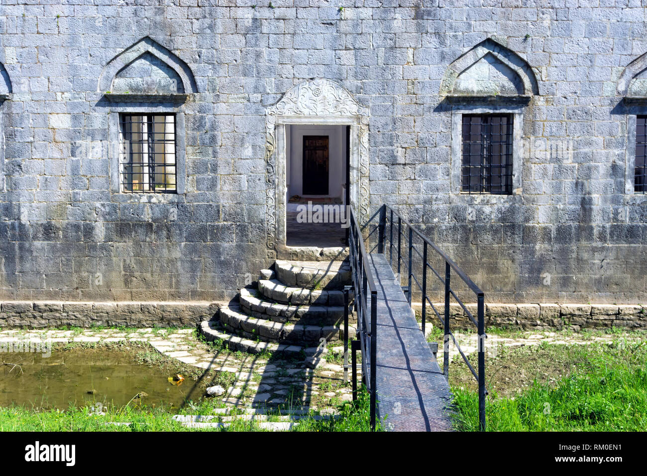 Entrance to the lead mosque near Rozafa Castle in Shkoder, Albania ...