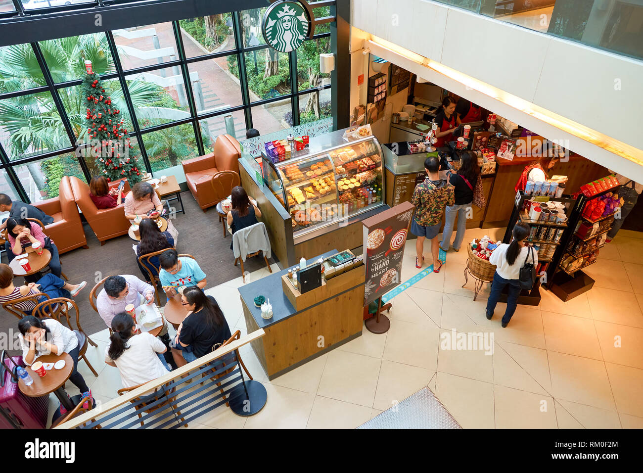 HONG KONG - CIRCA NOVEMBER, 2016: a Starbucks cafe in Hong Kong ...