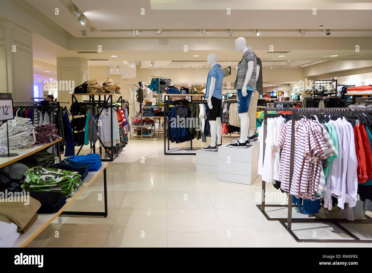 CHICAGO, IL - APRIL 01, 2016: inside Forever 21 store. Forever 21 is an ...