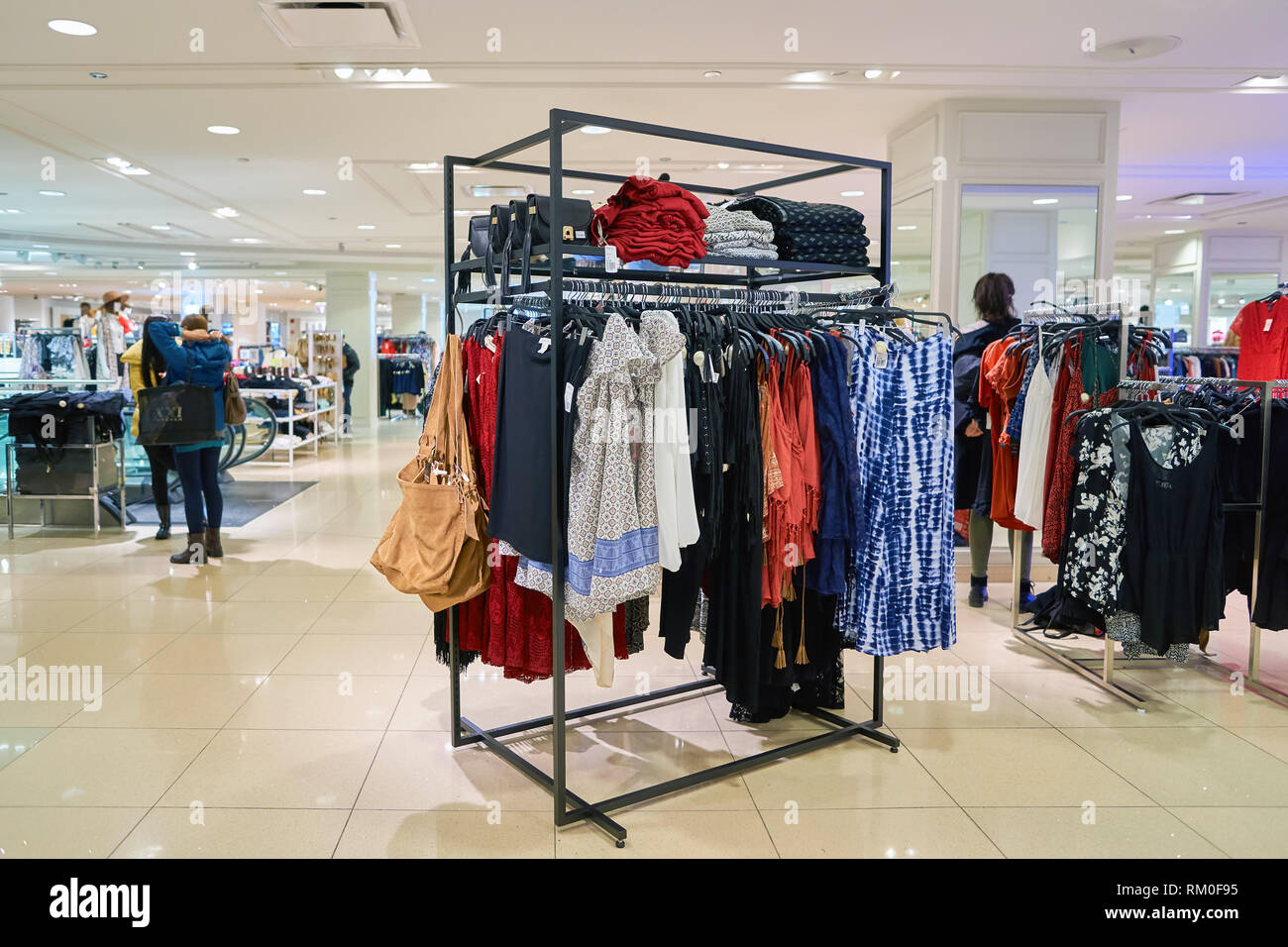 CHICAGO, IL - APRIL 01, 2016: inside Forever 21 store. Forever 21 is an ...