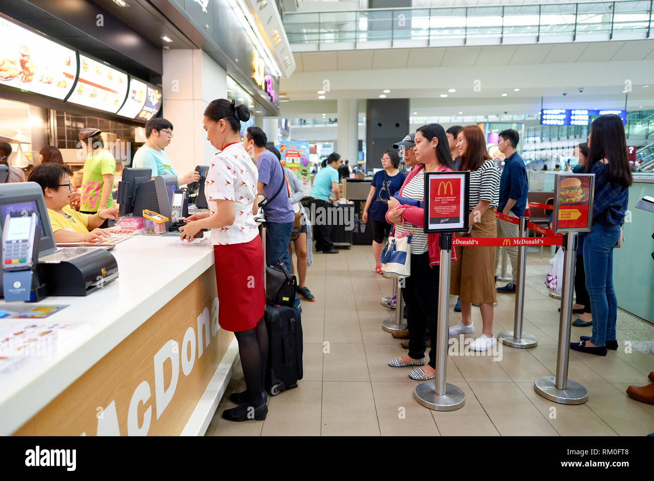 HONG KONG - CIRCA NOVEMBER, 2016: counter service in a McDonald's ...